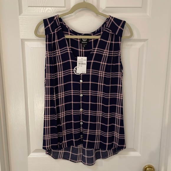 bobeau | Tops | Bobeau Purple Plaid Buttonup Tank | Poshmark